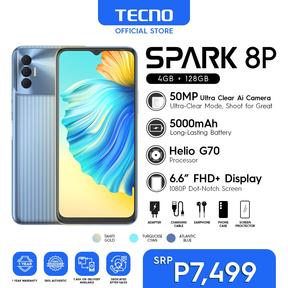 Tecno Spark 8P Model Kg7 Helio G70 4Gb Ram+128 Rom | Shopee Philippines