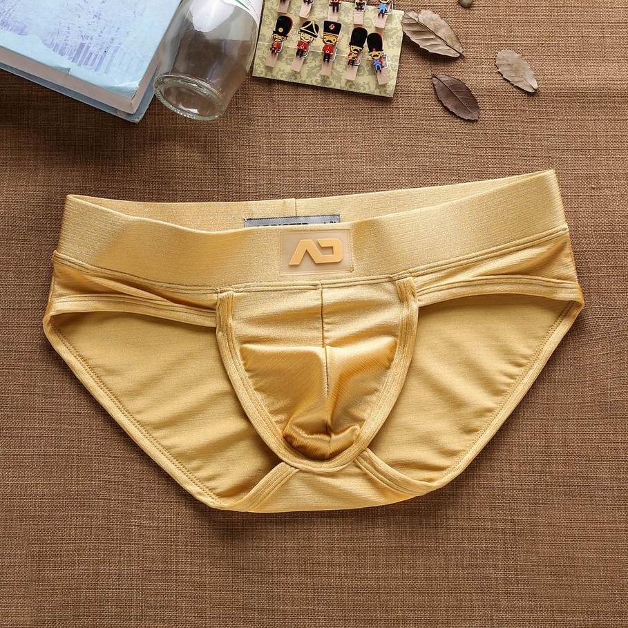 Addicted Men Silk Satin Golden High-Cut Briefs Man Underwear Boy ...