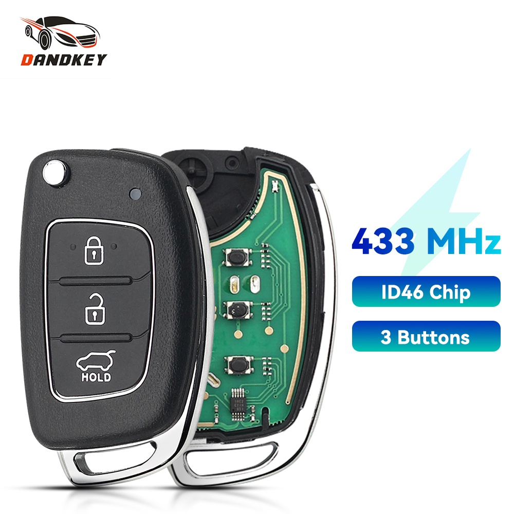 Flip Folding Remote Key 3 Button 433Mhz Transponder Chip ID46 TOY40 ...