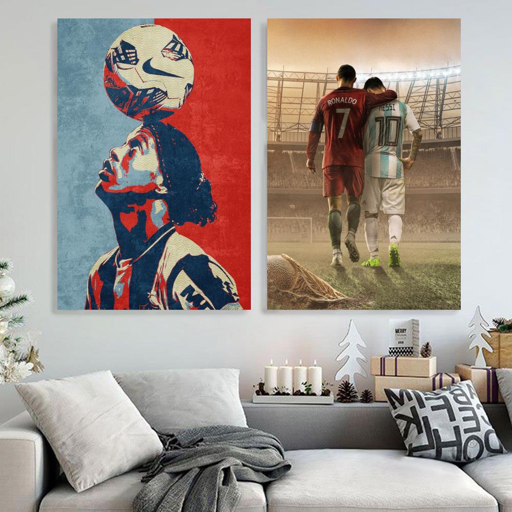 Ronaldinho Football Star Poster Decorative Painting Canvas Wall Art ...