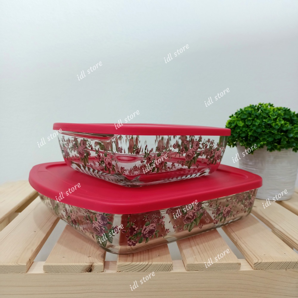 1L /1.6L Square Baking Dish with Plastic Lid Borosilicate Glass Smart ...