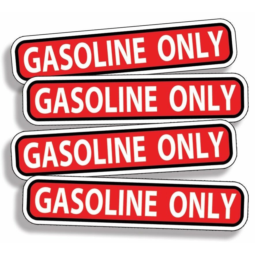 x4 Gasoline ONLY Vinyl Decal Sticker OEM Gas Engine Fuel Car Vehicle ...