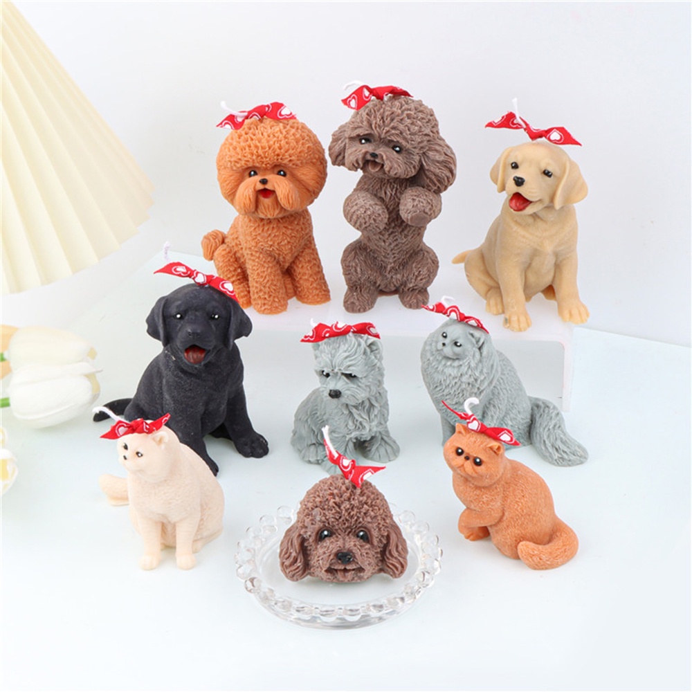 3D DIY Simulation Silicone Dog Candle Molds for Candle Making Aroma Soy ...
