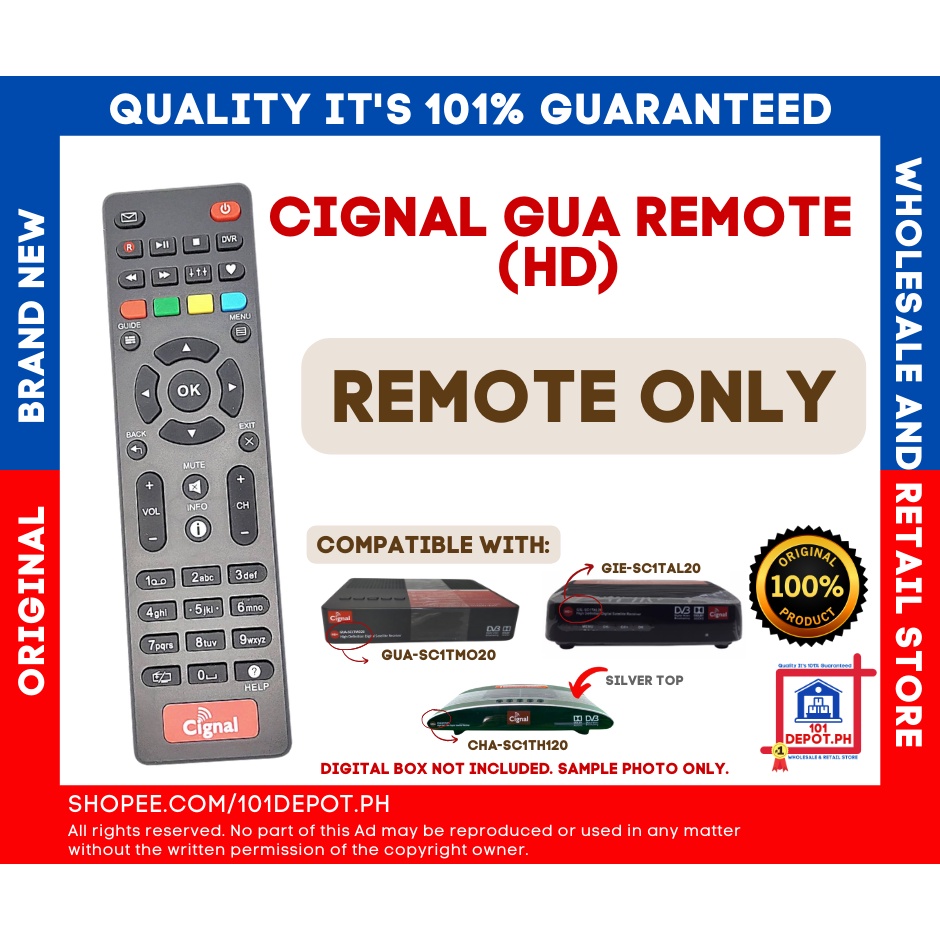 Cignal GUA-SC1TMO20 REPLACEMENT REMOTE ONLY | Shopee Philippines