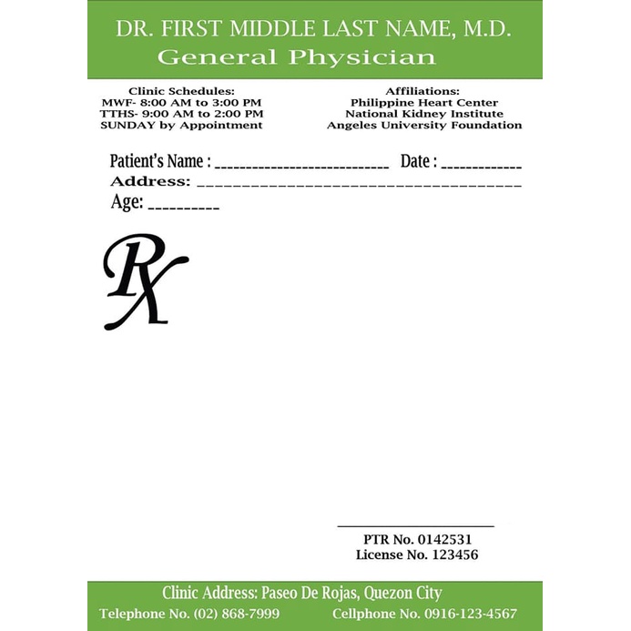 CUSTOMIZED MEDICAL FORMS FOR AS LOW AS Php25.00 (5.5x8 inches) | Shopee ...