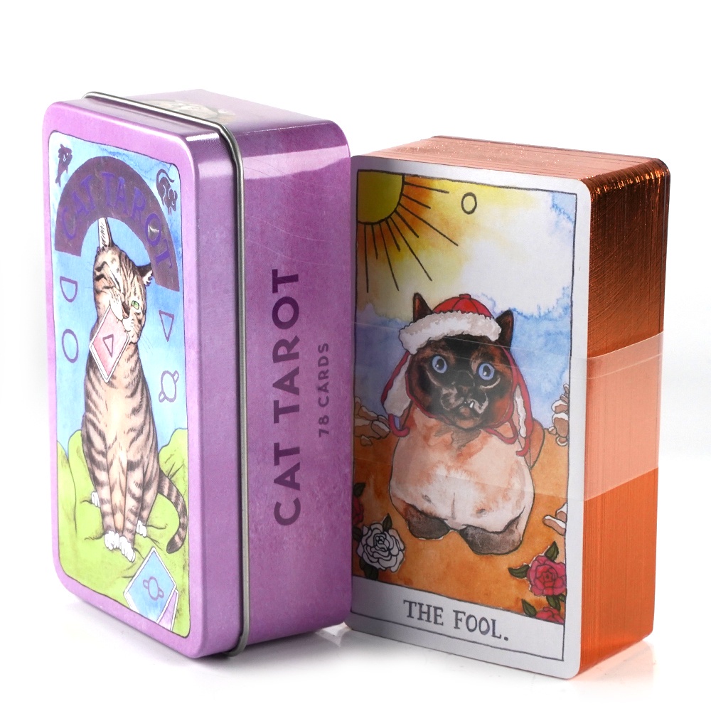 Cat Tarot Cards Tarot Deck Cards In Tin Box Package | Shopee Philippines