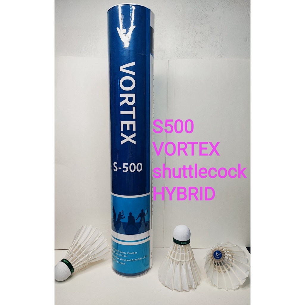 VORTEX S500 Hybrid Feather Badminton Shuttlecocks 12 pcs/tube for ...
