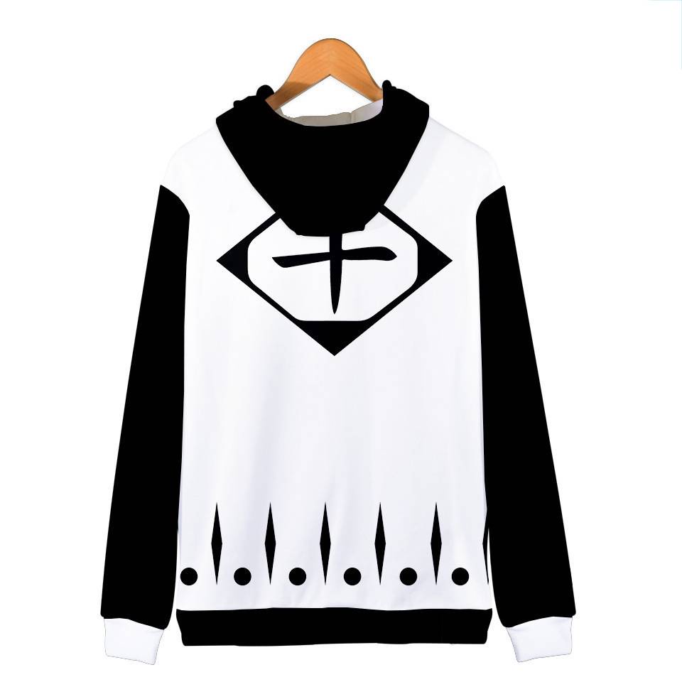 YB1 Bleach Jacket Long Sleeve Hooded Coat Anime Cosplay Zipper ...