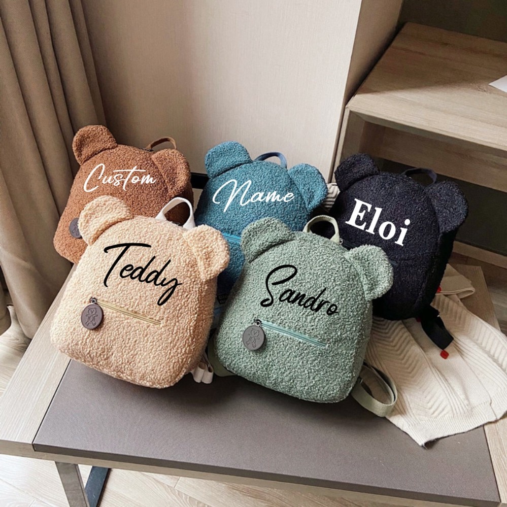 Personalised Bear Backpacks Custom Name Portable Children Travel ...