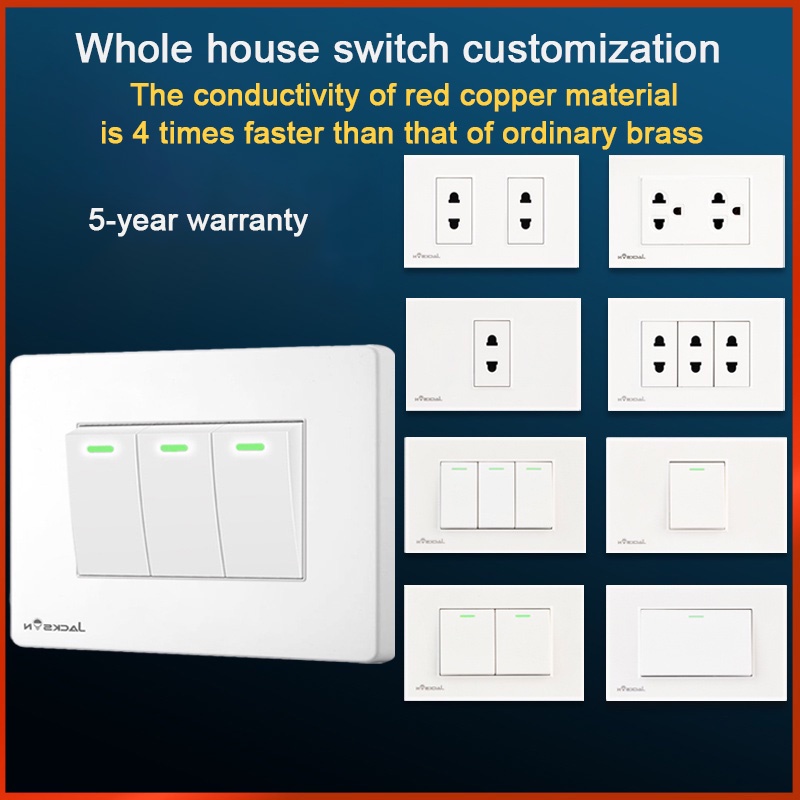 Light Switch Household Socket Switch Wall 1 Gang 2 Gang 3 Gang Wall ...