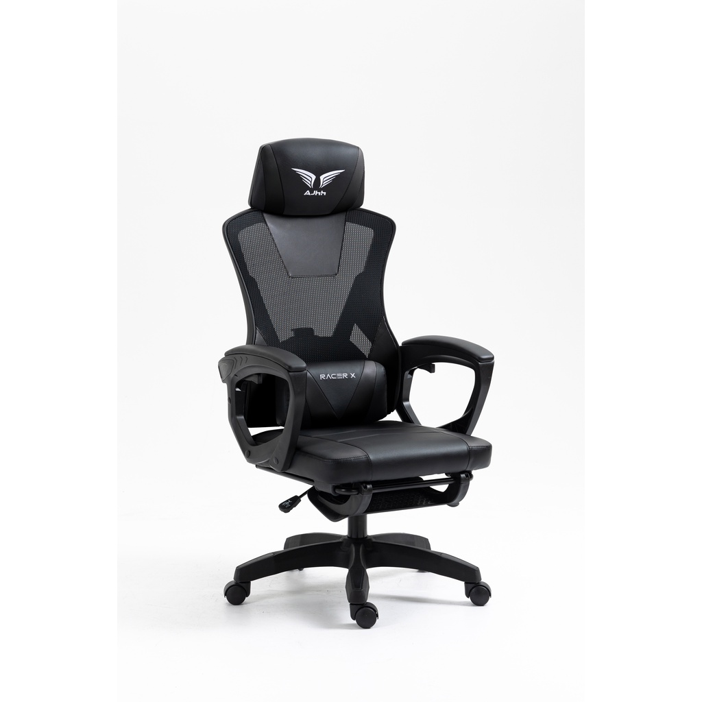 Gaming Chair Ergonomic Office Computer Chair with Footrest Lumbar Support Height Adjustable ...