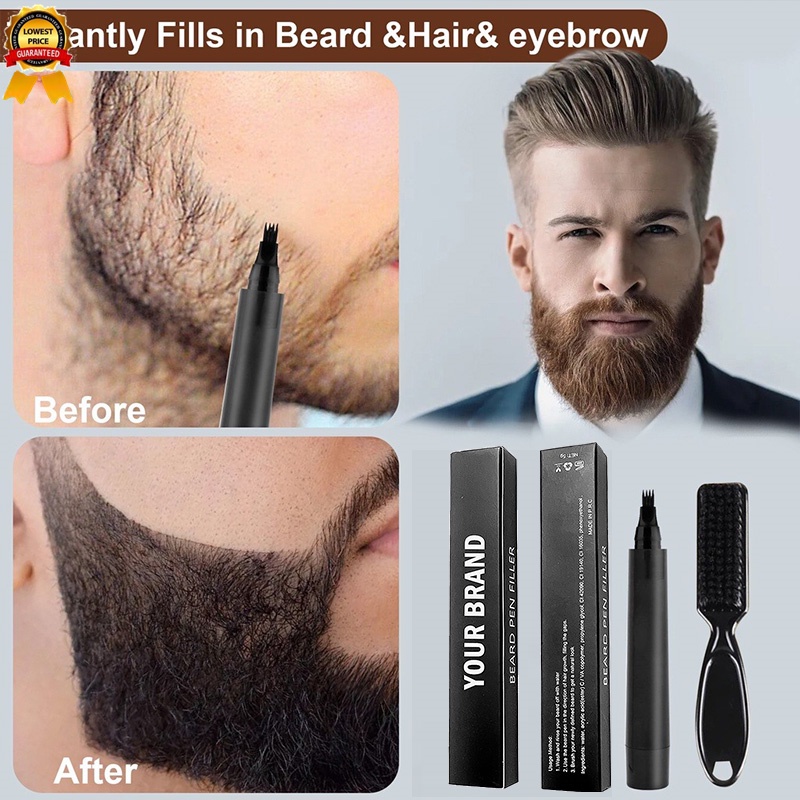 Beard Filler Pen Waterproof Pencil Kit For Men With Hair Salon Brush ...