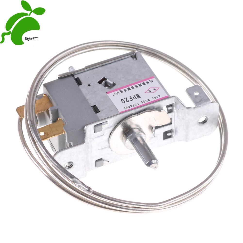 AZJ 1200mm AC 220V 6A 2 Pin WPF-20 Terminals Freezer Refrigerator Thermostat with Metal Cord ...