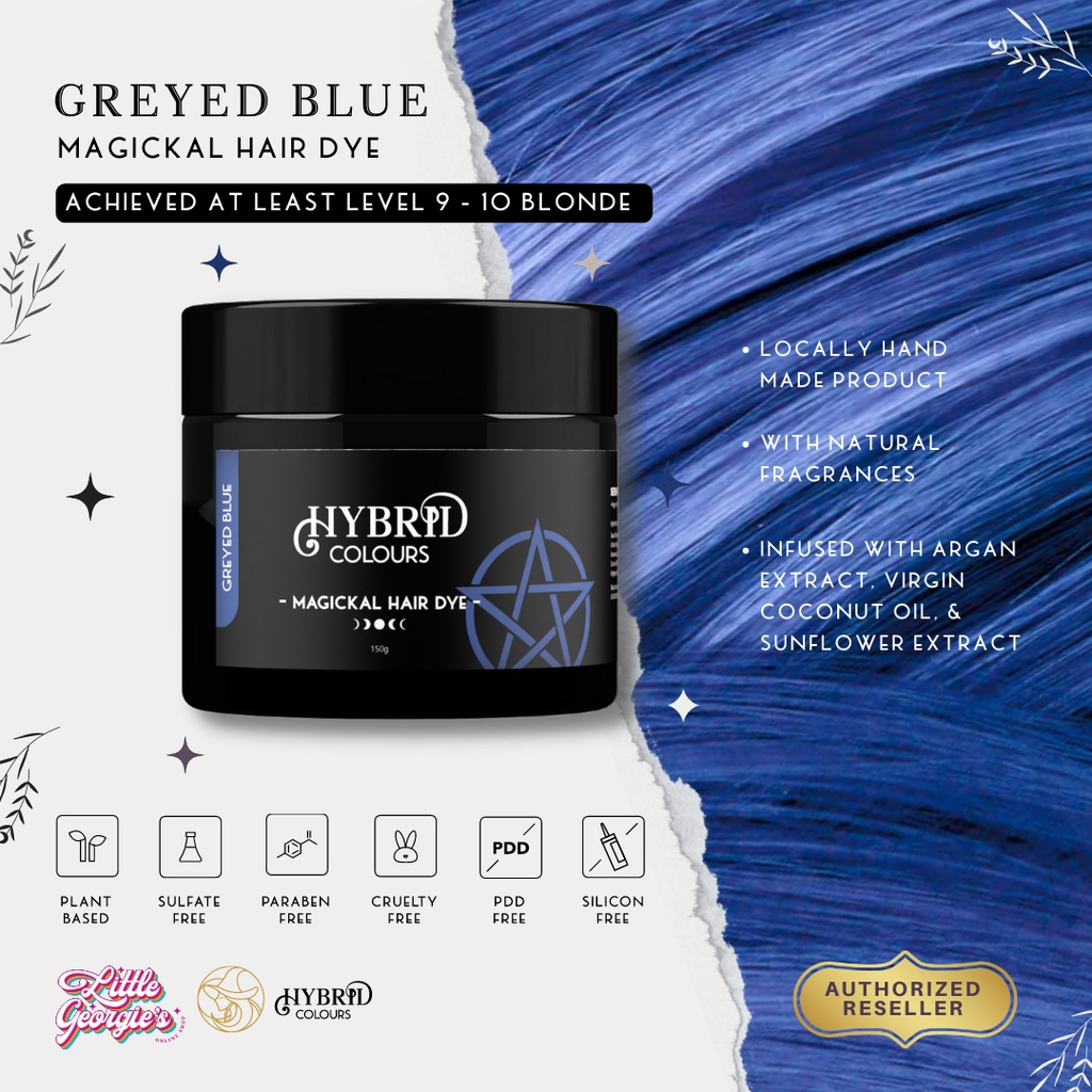 Hybrid Colours Magickal Hair Dye 150g - GREYED BLUE [Organic, Semi-Permanent Hair Dye] | Shopee ...