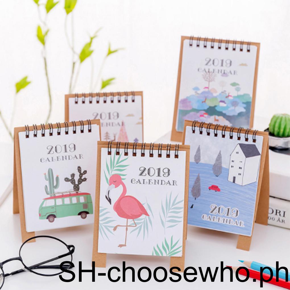 [Choo] 2019 Desktop Flip Calendar Stand Up Table Planner Office Room ...