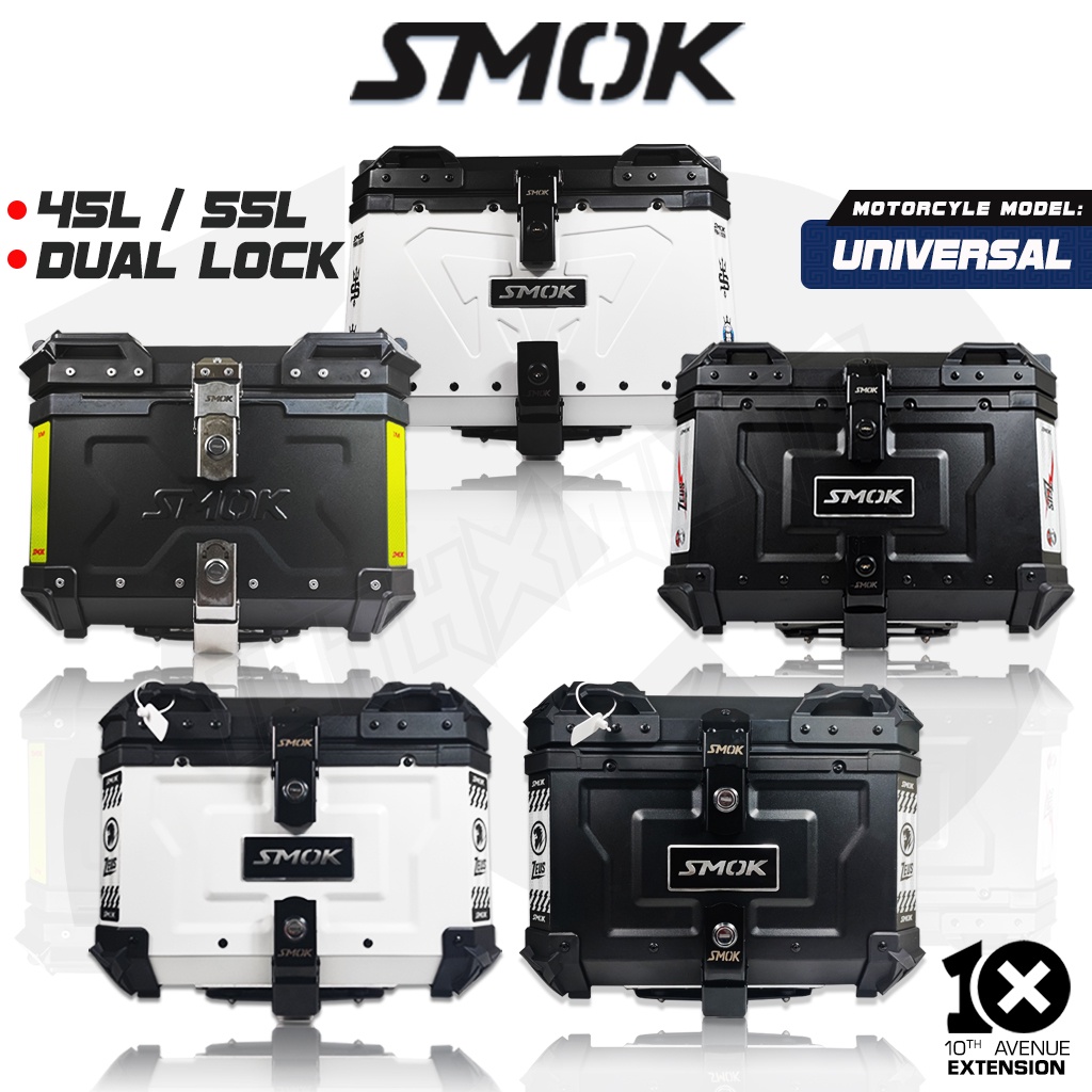 10THX SMOK 45L & 55L Alloy Top Box Aluminum for Click, Aerox, Nmax 2022 ...