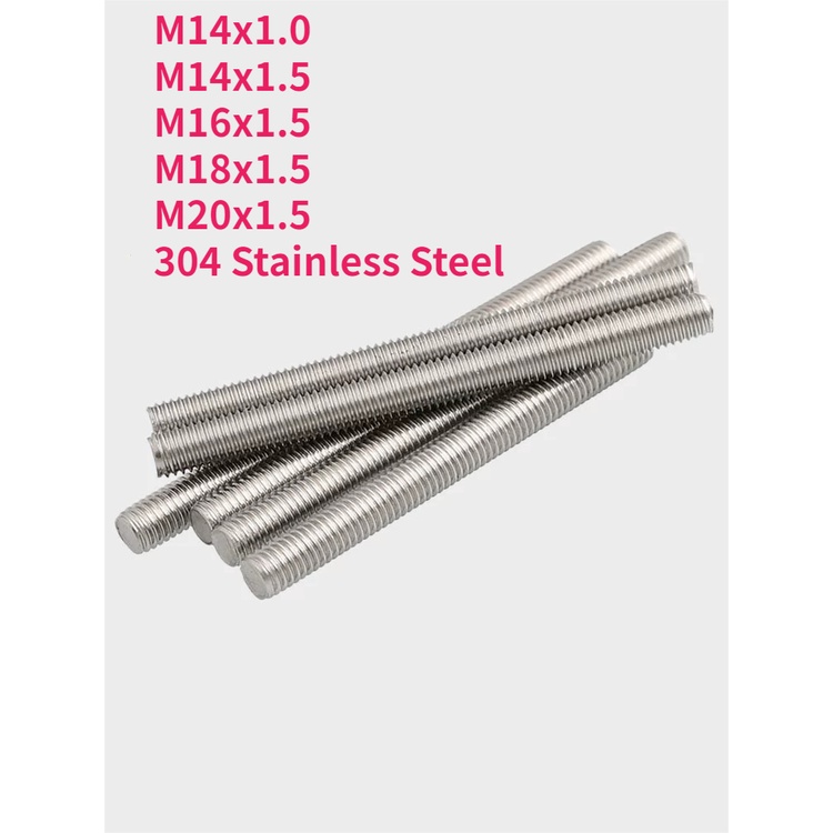M14 M16 M18 M20 304 Stainless Steel Fine Tooth Screw Rod Full Thread ...