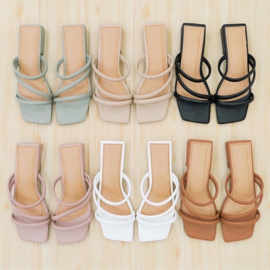 Barefoot.MNL Kim 1 inch Block Heel Sandals | Shopee Philippines