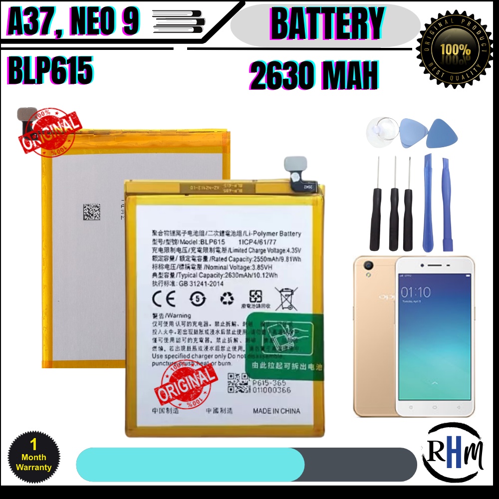 A37, A37F, A37M, A35, NEO 9 Battery, Model BLP615, HIGH Quality Battery ...