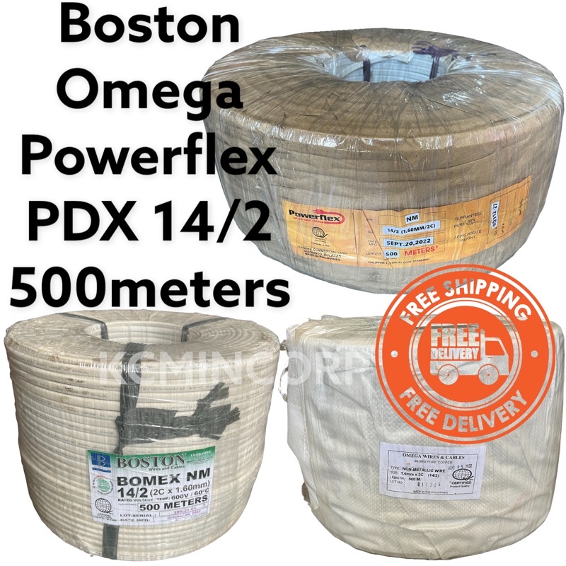 Omega / Powerflex / boston PDX 14/2, 12/2, 10/2 x 500 meters per roll ...