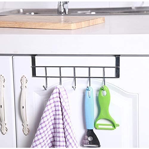 Over The Cabinet 5 Hooks Kitchen Cabinet Rack Hook Space Saving Storage ...
