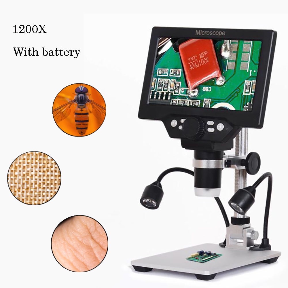 Adjustable multi style G1200 digital microscope 7-inch high-definition ...