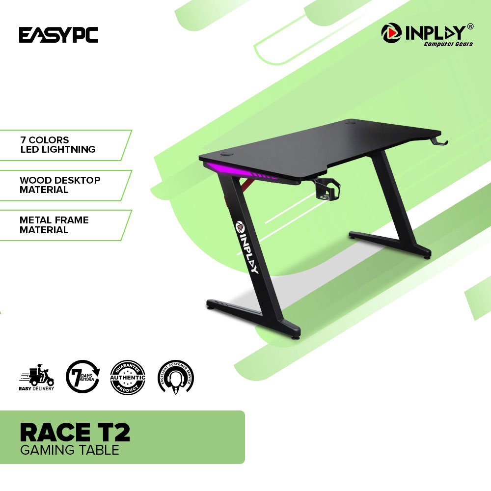 EasyPC | InPlay Race T2 Black and White Gaming Computer Table | Shopee ...