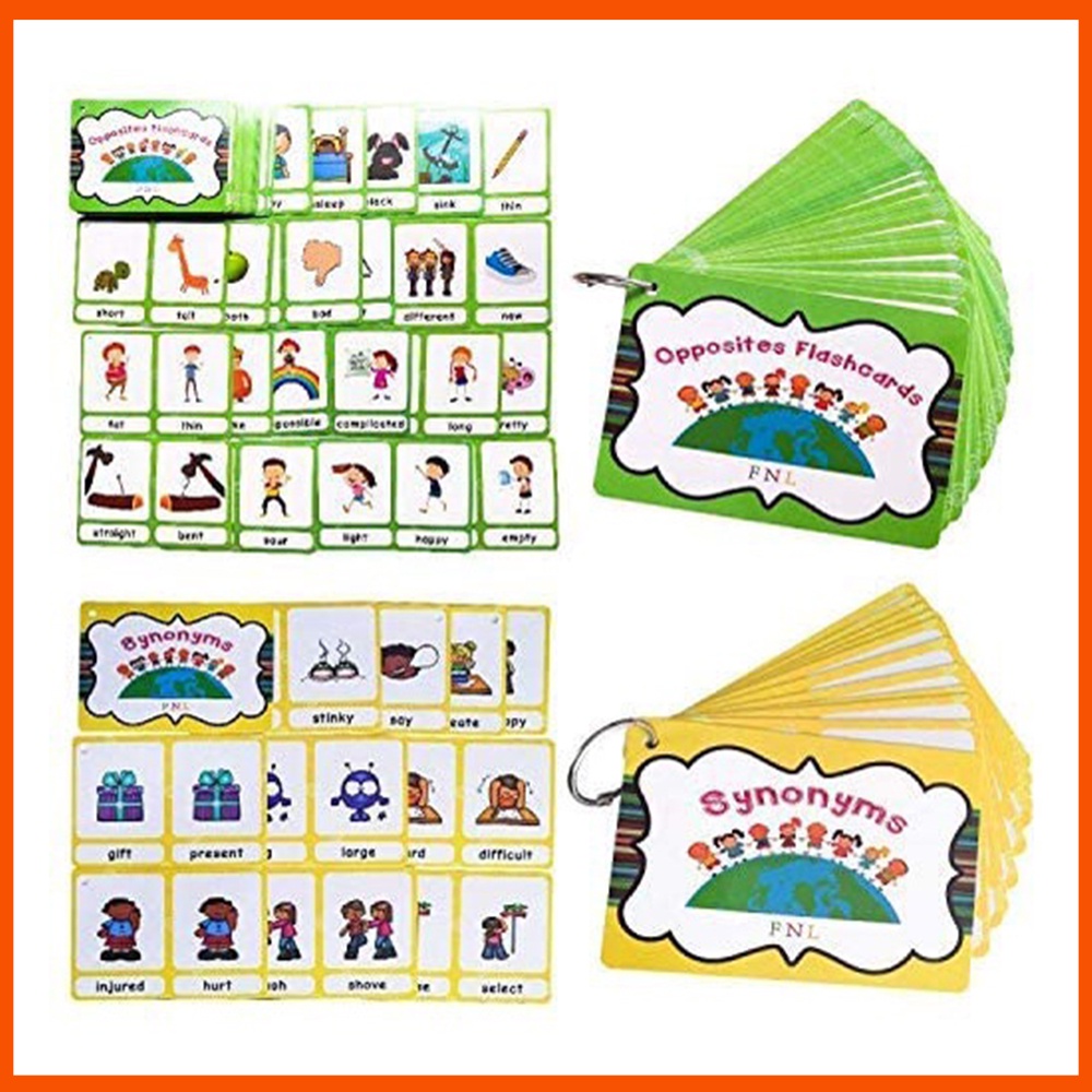 120 Groups/set Opposites Synonyms English Flashcards For Kids English ...