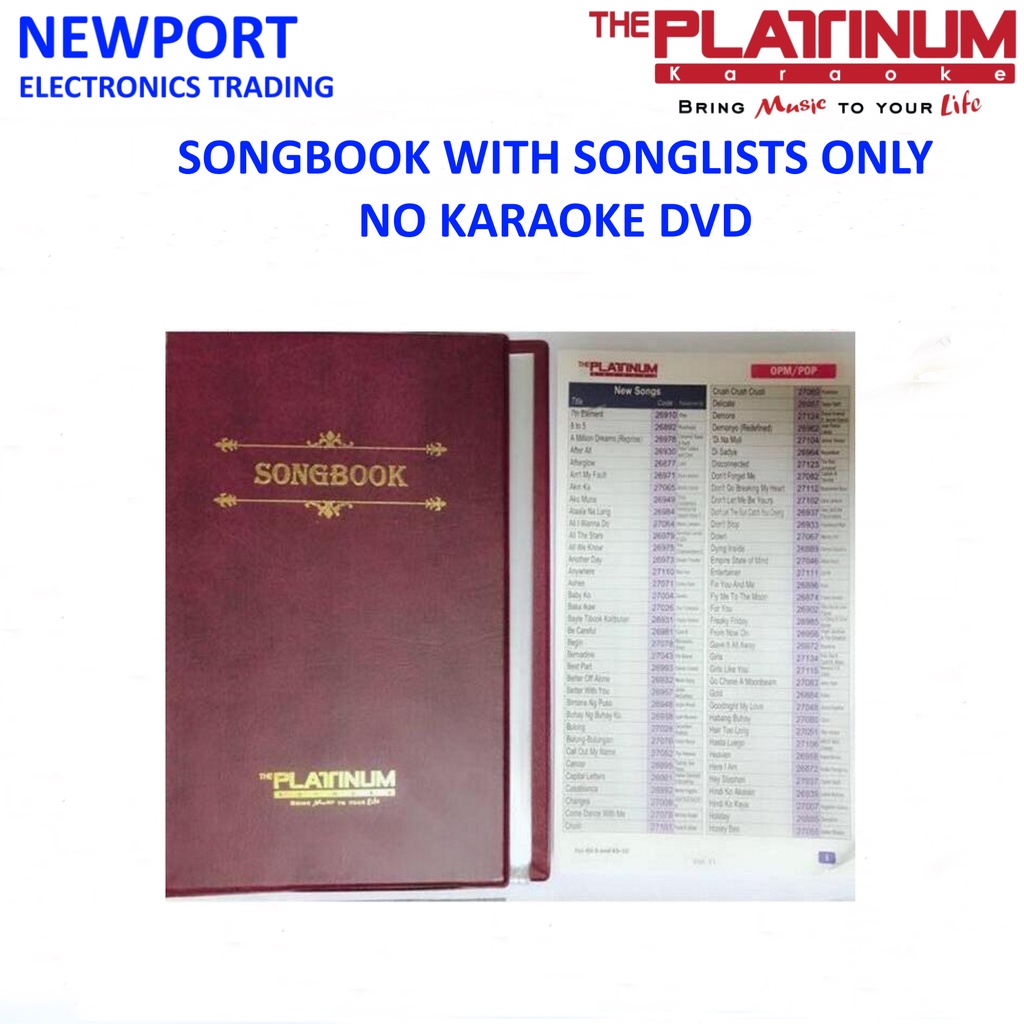 Platinum Songbook With Complete Song Lists for Platinum KS-1, KS-5, KS-10 | Shopee Philippines