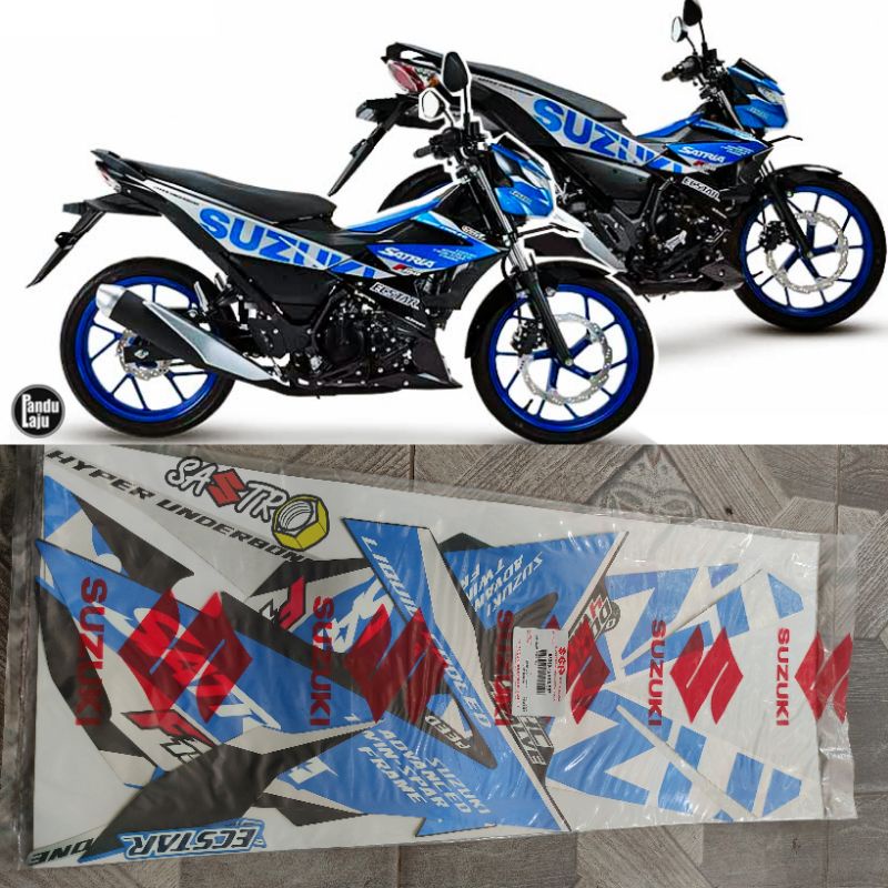 Suzuki satria fu striping sticker set special injection edition blue ...