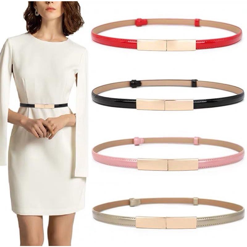 WIHan New Pure Leather Fine Belt Women's Fashion Leather Belt Casual ...