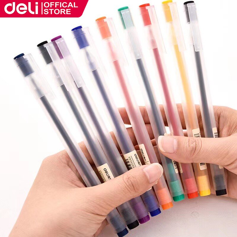 Deli A119 Gel Pen 8 Colors 0.5mm Bullet Point Writing Pens Stationery ...