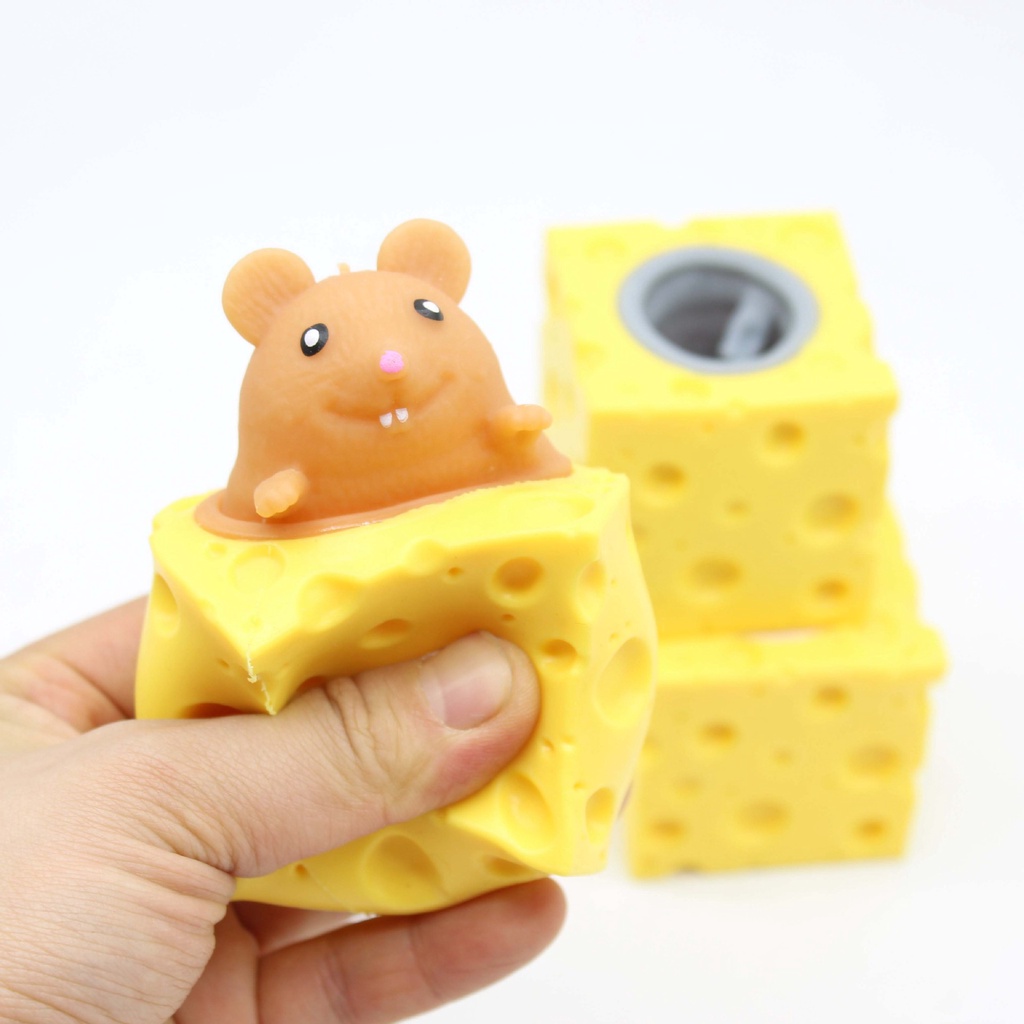 Cute Squishy Toys Cheese Mouse Toys Funny Rat Cup Squeeze Cup Toys for ...