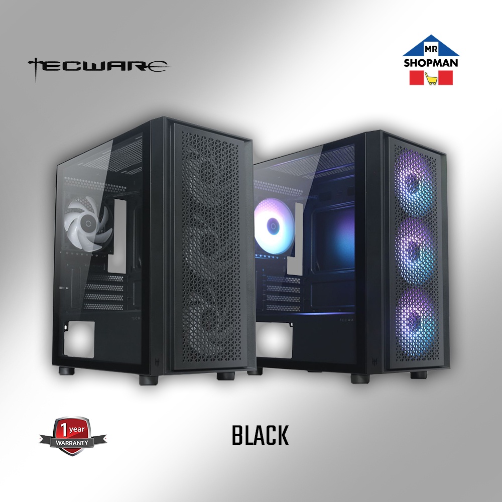 Tecware Neo M TG w/ Omni ARGB Fans MATX Desktop Computer PC Case ...