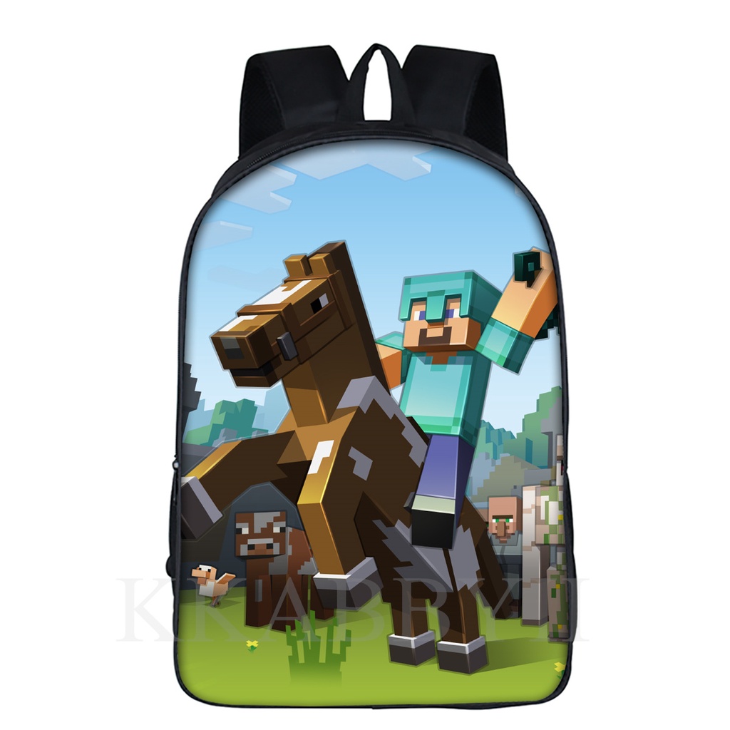 MINECRAFT Kids Backpacks Girls Boys Cartoon Backpack Children's School ...