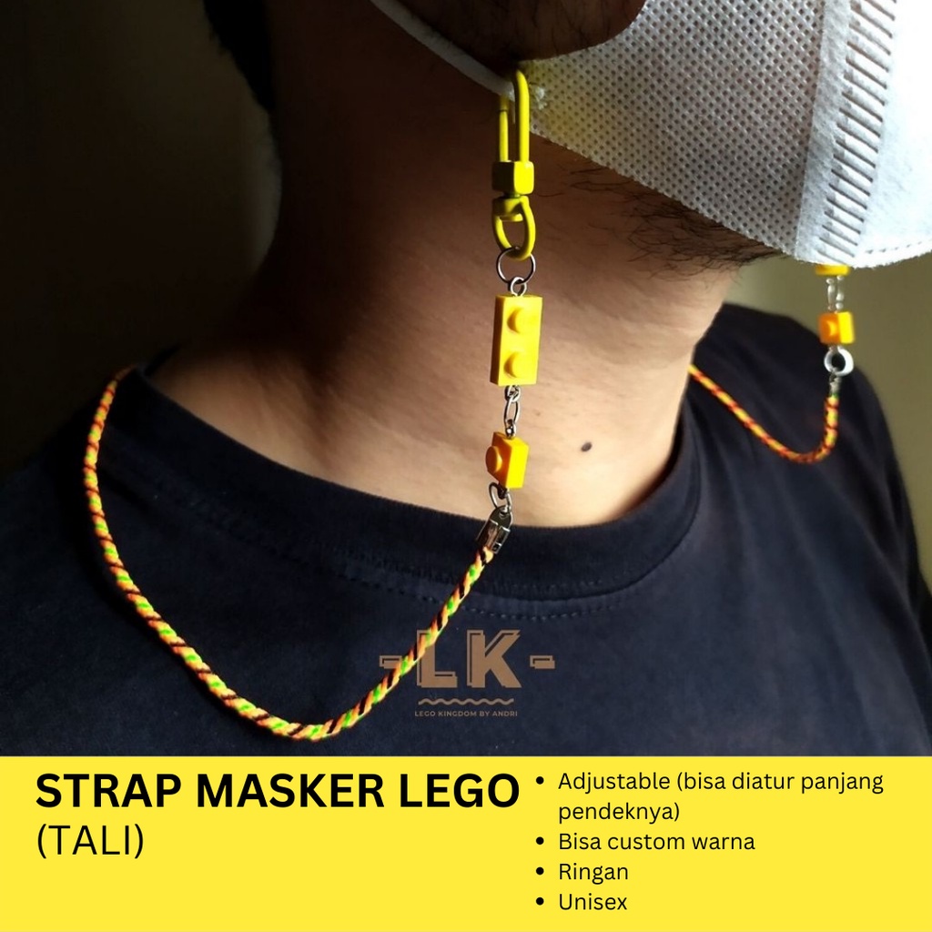 Yellow Lego Strap Mask/Yellow Mask Strap/Neon Mask Chain/Mask Lanyard ...