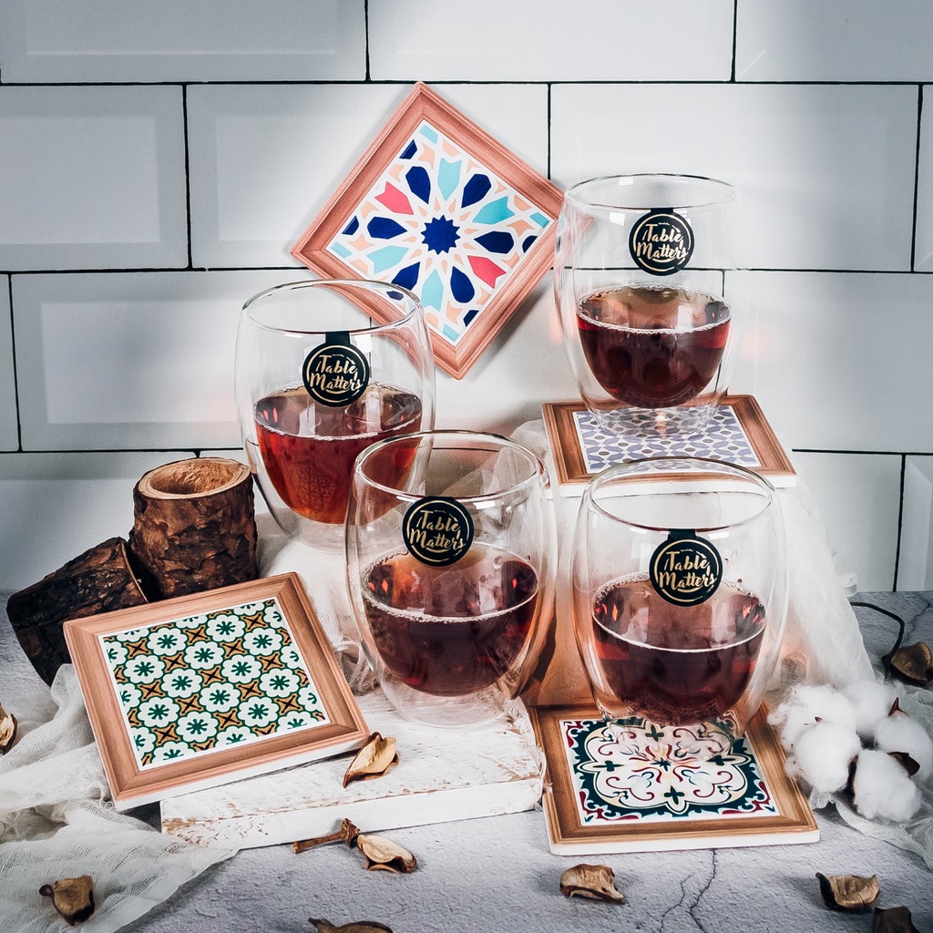 [Set of 8] Table Matters - Taikyu Double Wall Glass and Peranakan ...