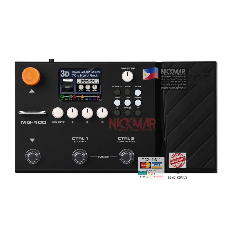 NUX MG-400 MODELING GUITAR AND BASS FLOORBOARD PROCESSOR EFFECTS PEDAL ...