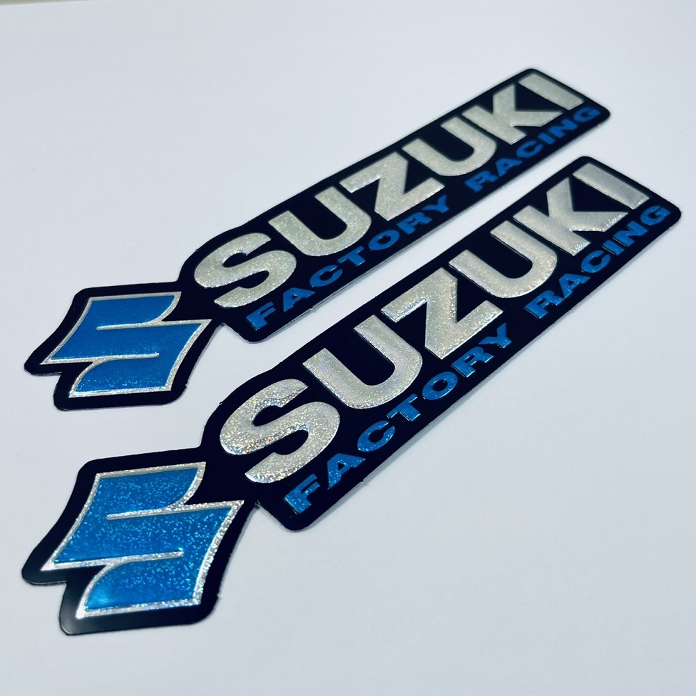 Suzuki Logo Sticker Blue 3D Embossed Stamping 2pcs Car Styling ...