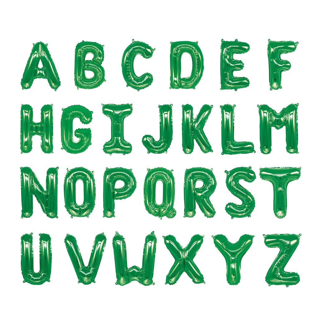 16-inch GREEN Foil Balloons Party Decoration A-Z Alphabet and Numbers 1 ...
