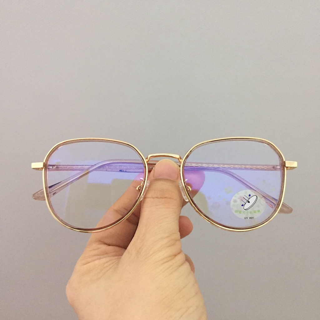 round metal frame anti blue light eyeglass for unisex replaceable lens ...