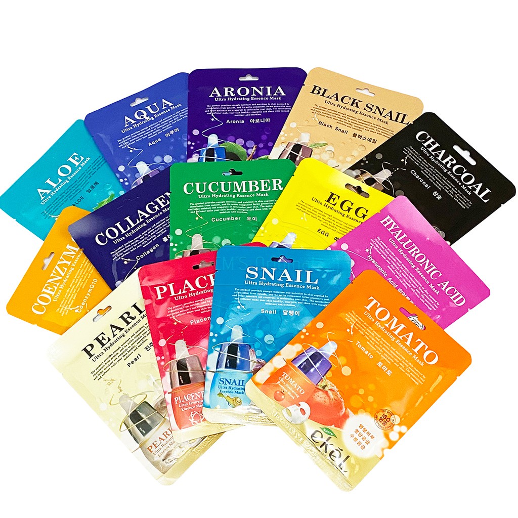 Ekel Face Mask (Coenzyme Q10, Charcoal, Peptide, Cica & Collagen ...