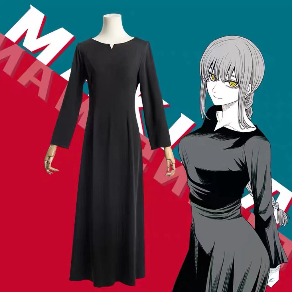 Chainsaw Man cosplay Makima Black Dress Machima cosplayClothing Women ...