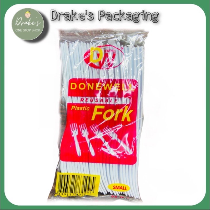 [25pcs] Disposable Spoon and Fork White And Black Spork Set per pack ...