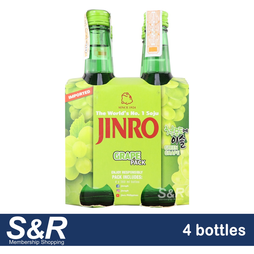 Jinro Green Grape Soju (360mL x 4pcs) | Shopee Philippines