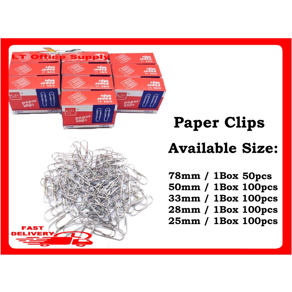 Document File Paper Clips Metal Silver Tone (DL) | Shopee Philippines