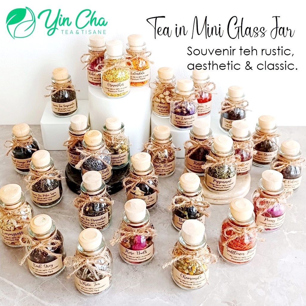 Tea in Mini Glass jar-Souvenir Tea rustic, aesthetic & classic Glass ...