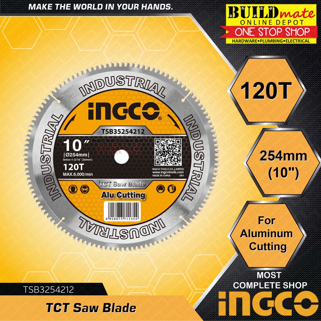 INGCO Industrial 120T TCT Saw Blade For Aluminum Cutting 10" Inch ...