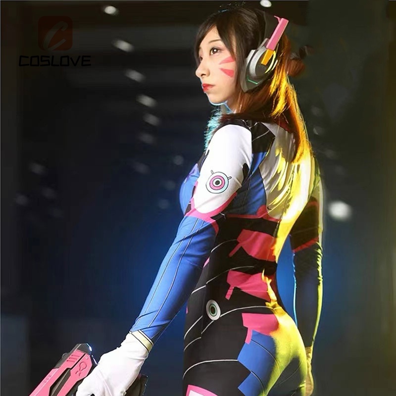 2022 Kids Adult Dva Cosplay Costume Girl Women Jumpsuit Overwatch 2 D.Va Zentai Suit Wig ...