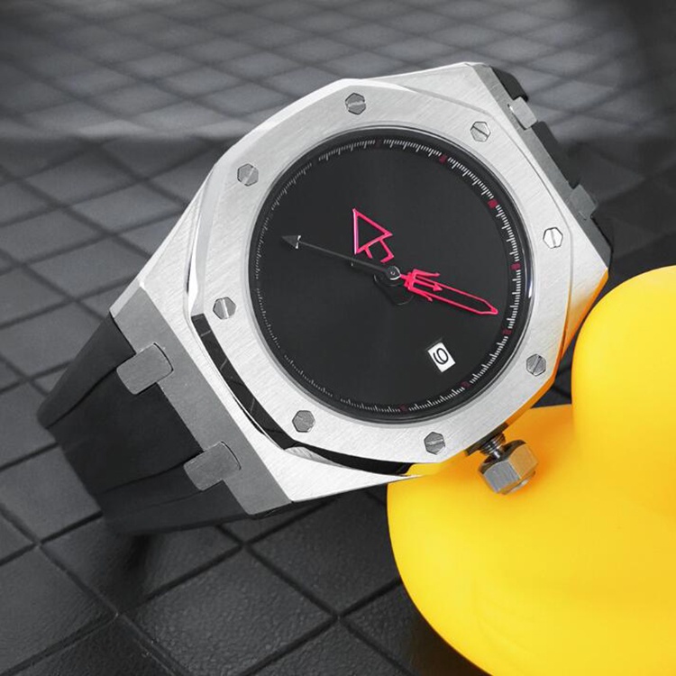 41mm Men's Mechanical Watch without Logo Octagonal Stainless Steel Case ...